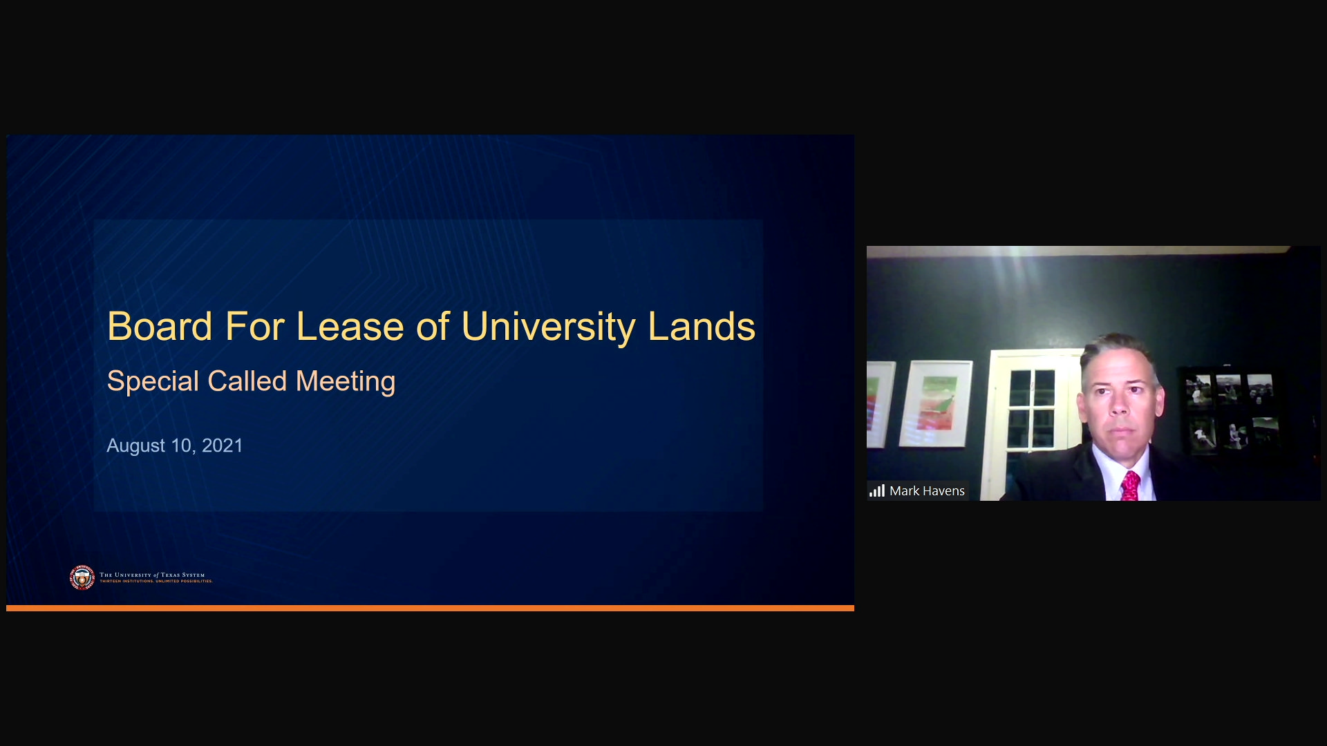 University Lands Board for Lease Meeting - August 10, 2021